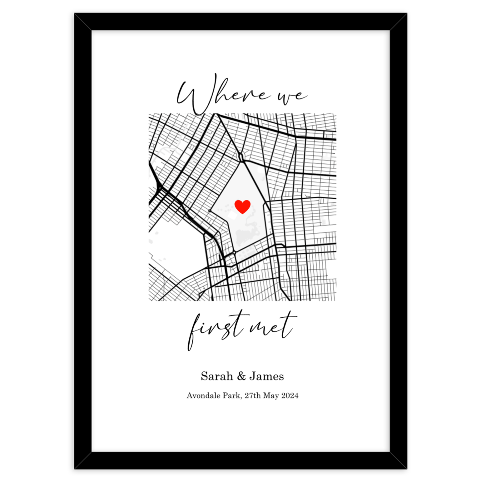 Street Map | Where We First Met | Personalised Location Print